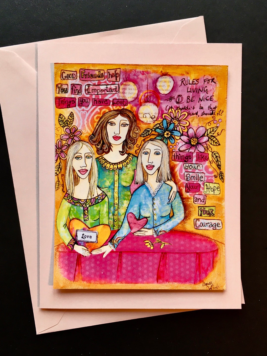 Good Friends Help - Greeting Card- Art Card - Etsy