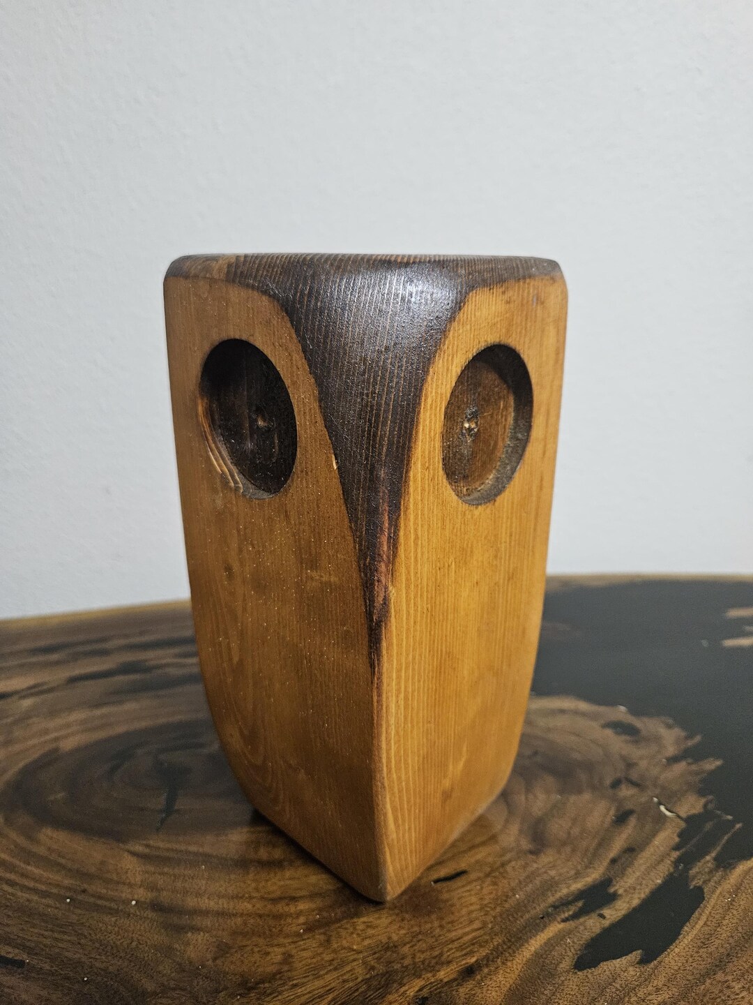 Rustic & Simple Owl Wood Block. Checking in Back. - Etsy