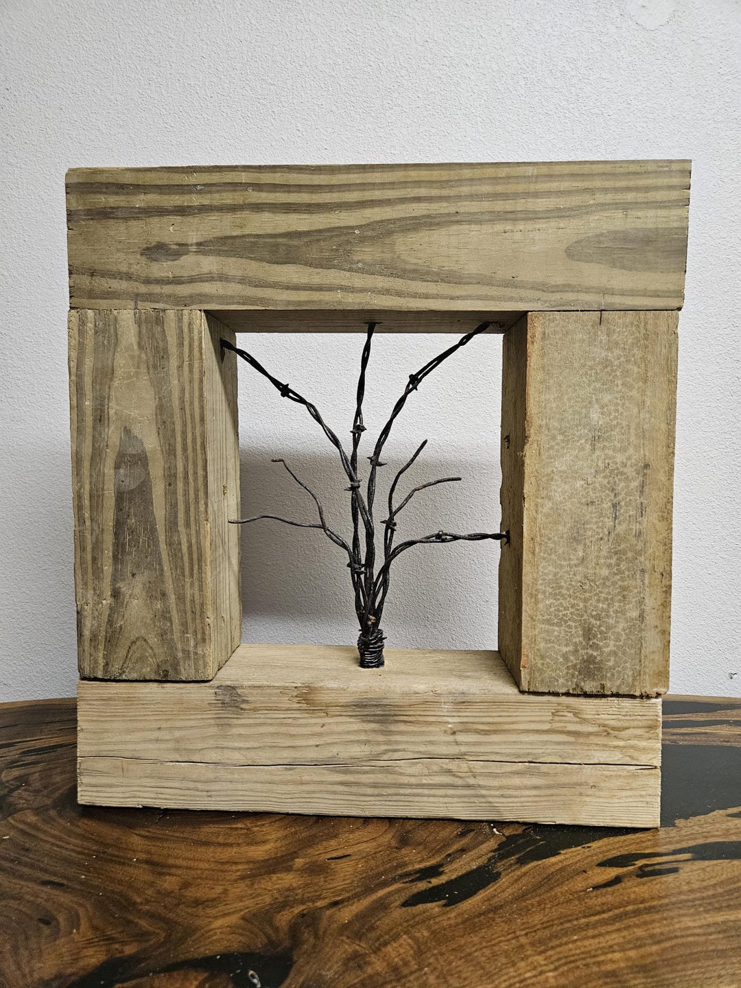 4x4 Square Barb Wire Tree Sculpture - Etsy