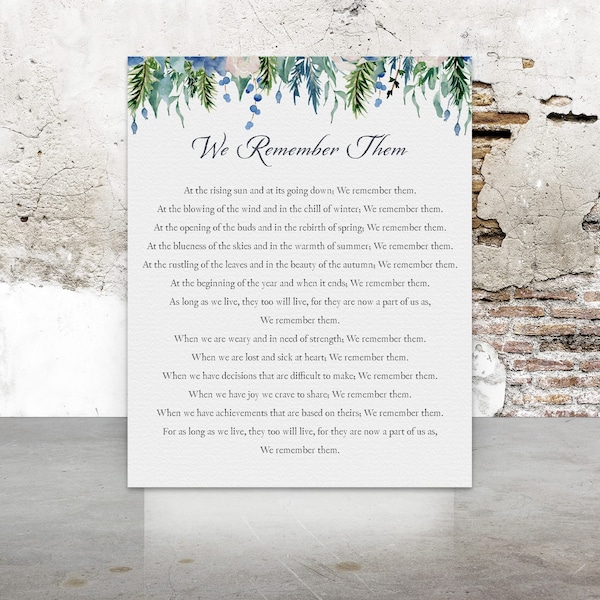 Remember Me Poem - Etsy