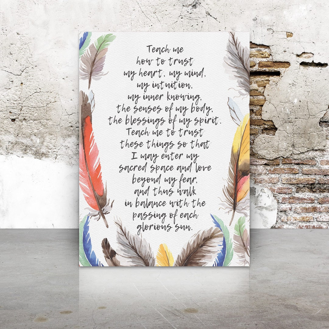 Native American Feathers Poster: Lakota Prayer Spiritual Wall Art - Etsy
