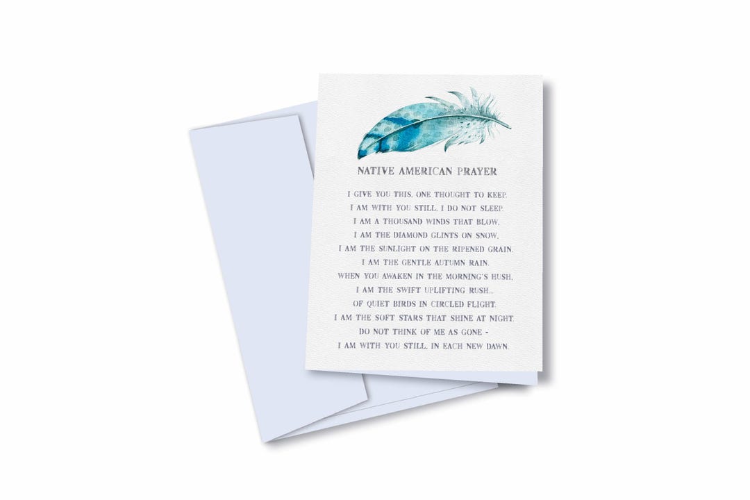 Watercolor Feather Sympathy Cards: Native American Prayer Notecards ...
