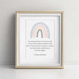 Montessori Quote Wall Art - Educational Print for Teacher and Student ...