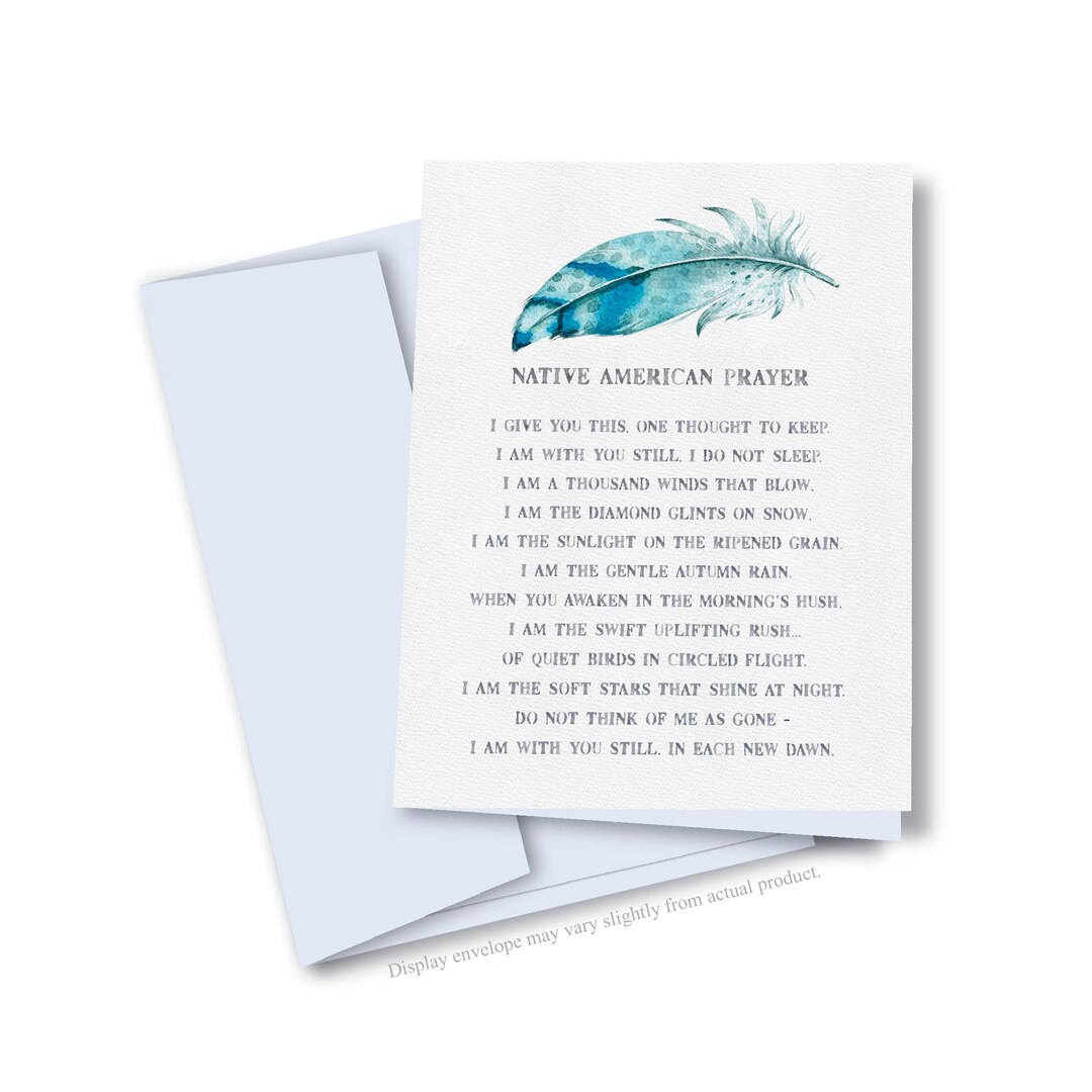 10 Card Set Native American Prayer Greeting Cards - Teal Watercolor ...