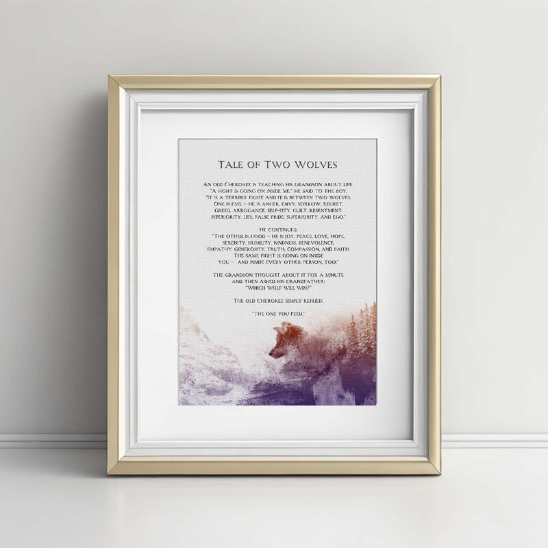 The Two Wolves Art - Etsy