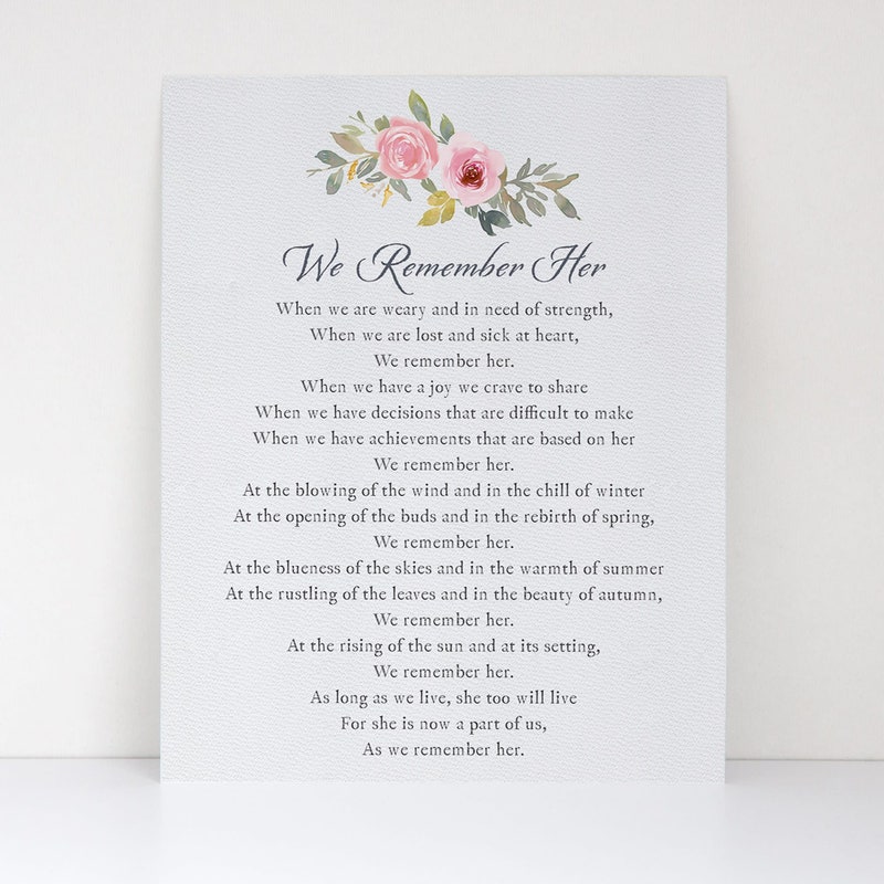 Remembering Poem - Etsy