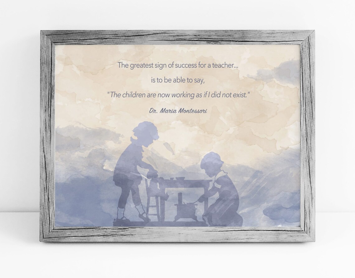 The Greatest Sign of Success Montessori Quote Wall Art Decor | Etsy