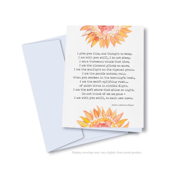 Sympathy Card Native American Prayer Card - Etsy