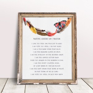 Spiritual Comforting Native American Prayer Art Print - Wild Butterfly ...