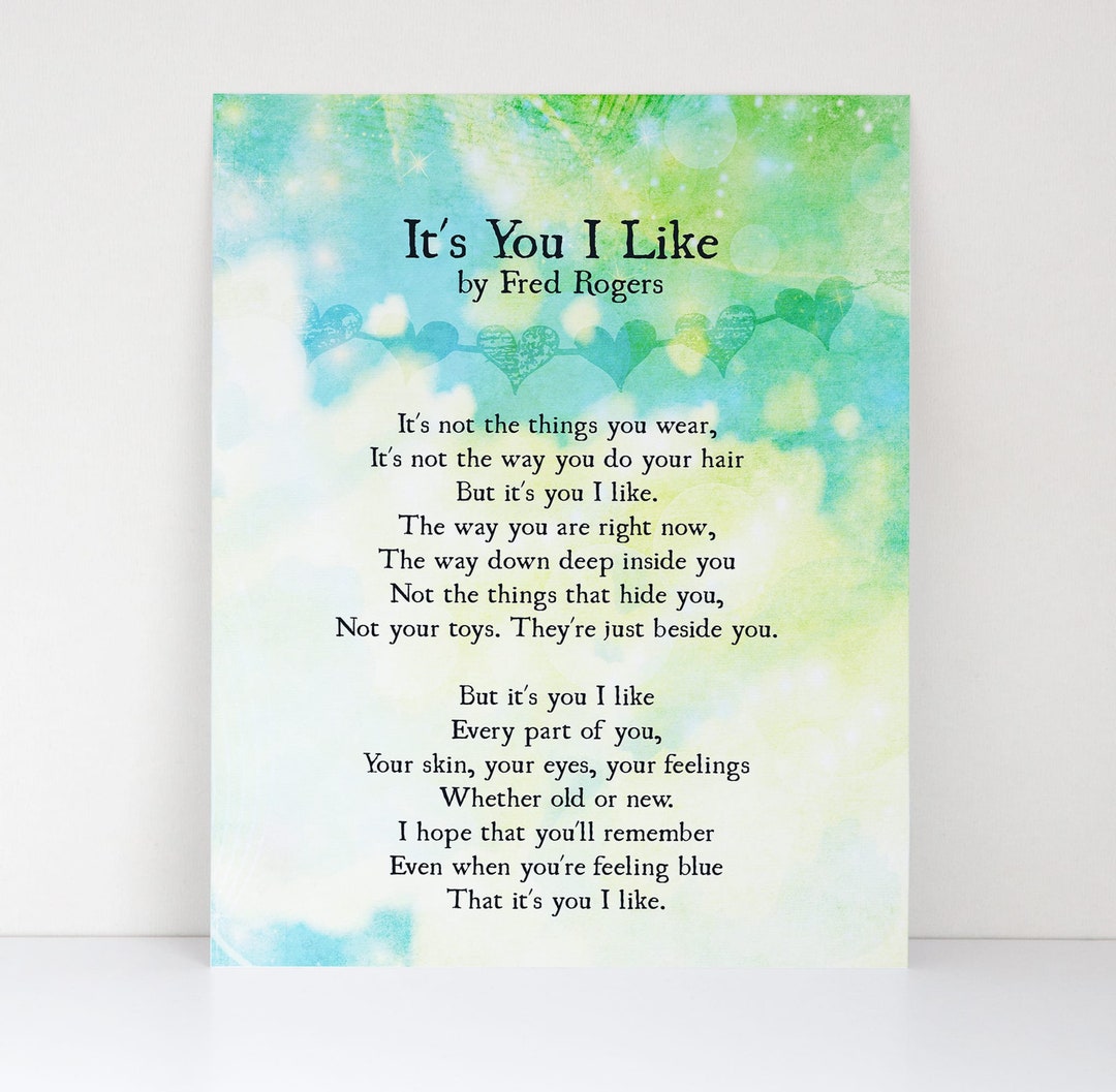 It's You I Like - A Poem of Kindness - Fine Art Matte Print - Gift of ...