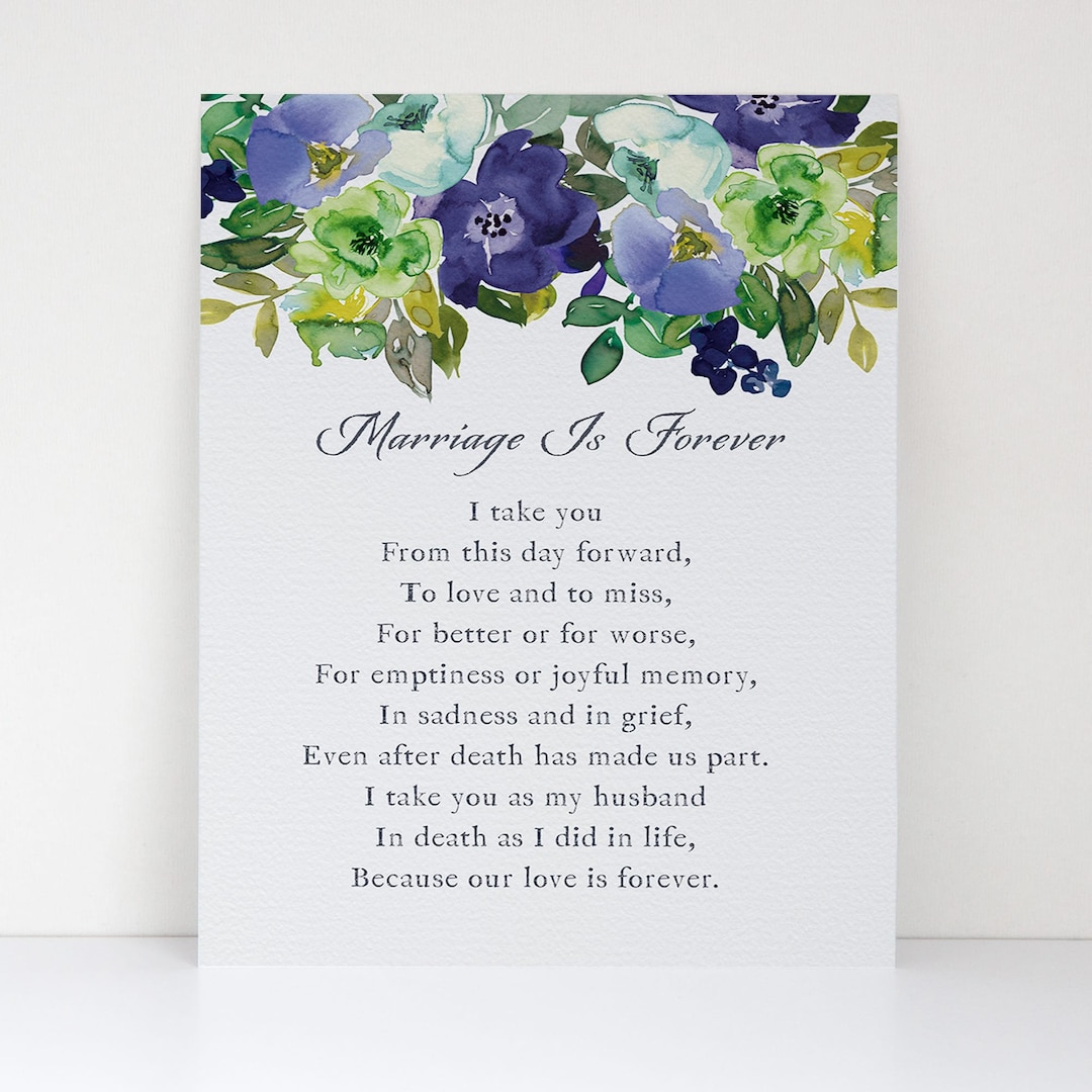 Tribute for Husband Poem Marriage is Forever Remembering Her Husband ...