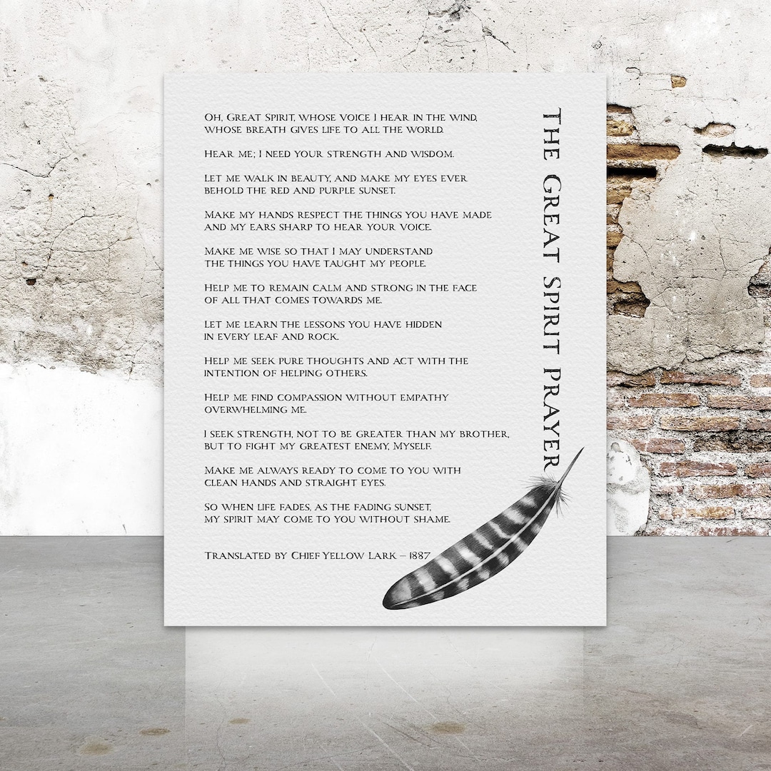 The Great Spirit Prayer Poster Print Chief Yellow Lark - Etsy UK