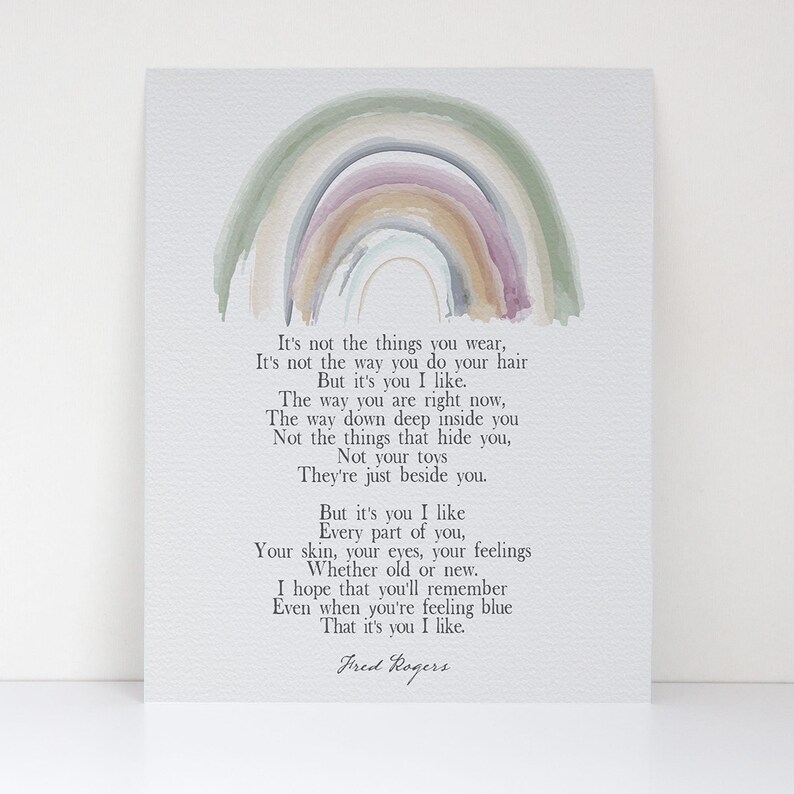 Its You I Like Fred Rogers Childhood Poem Inspirational - Etsy