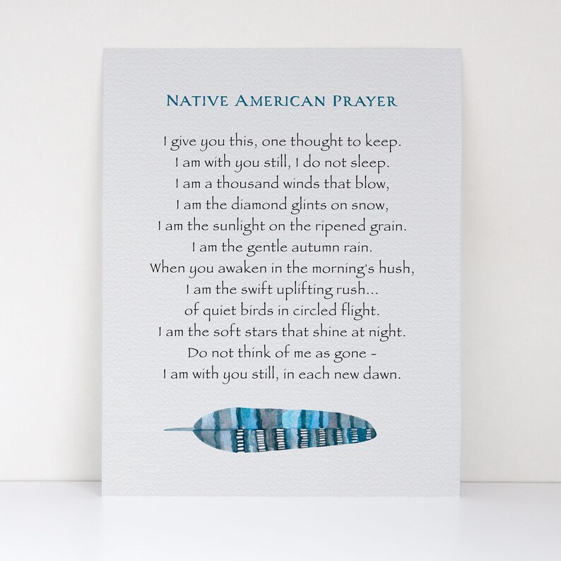 Native American Prayer Art Blue Feather Watercolor Fine Art - Etsy
