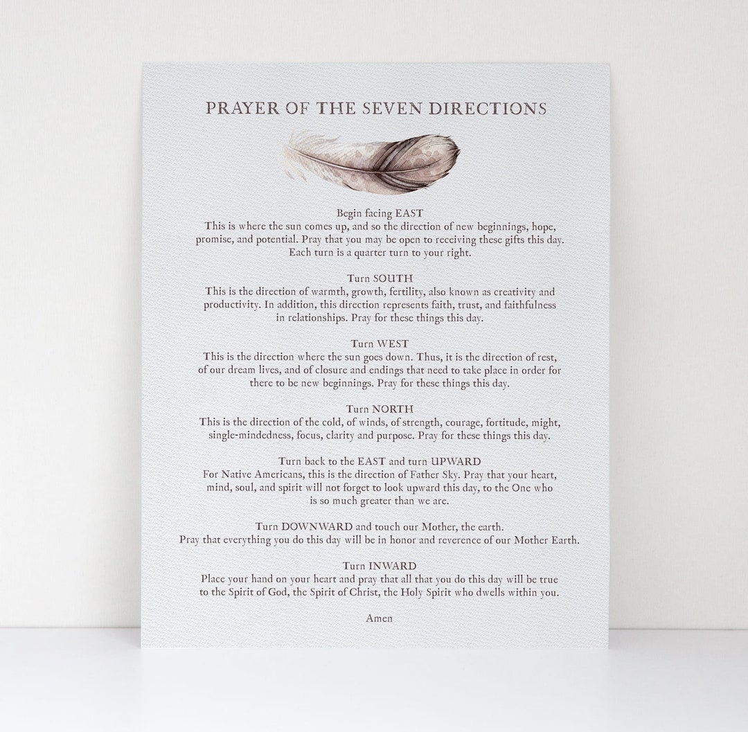Prayer of the Seven Directions Fine Art Print - Spiritual Wisdom Prayer ...