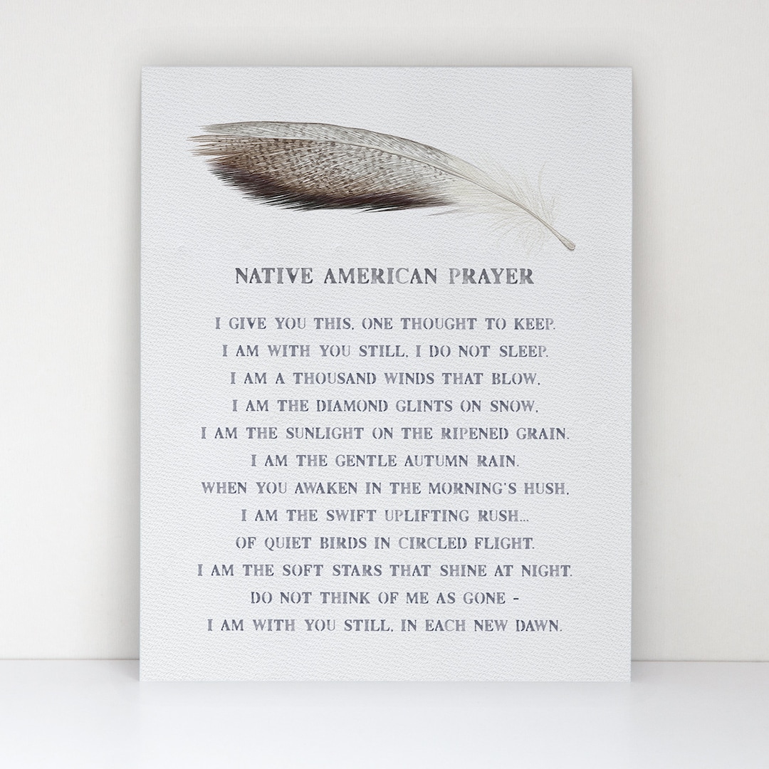Native American Prayer Art Print: Inspirational Spiritual Poem - Etsy