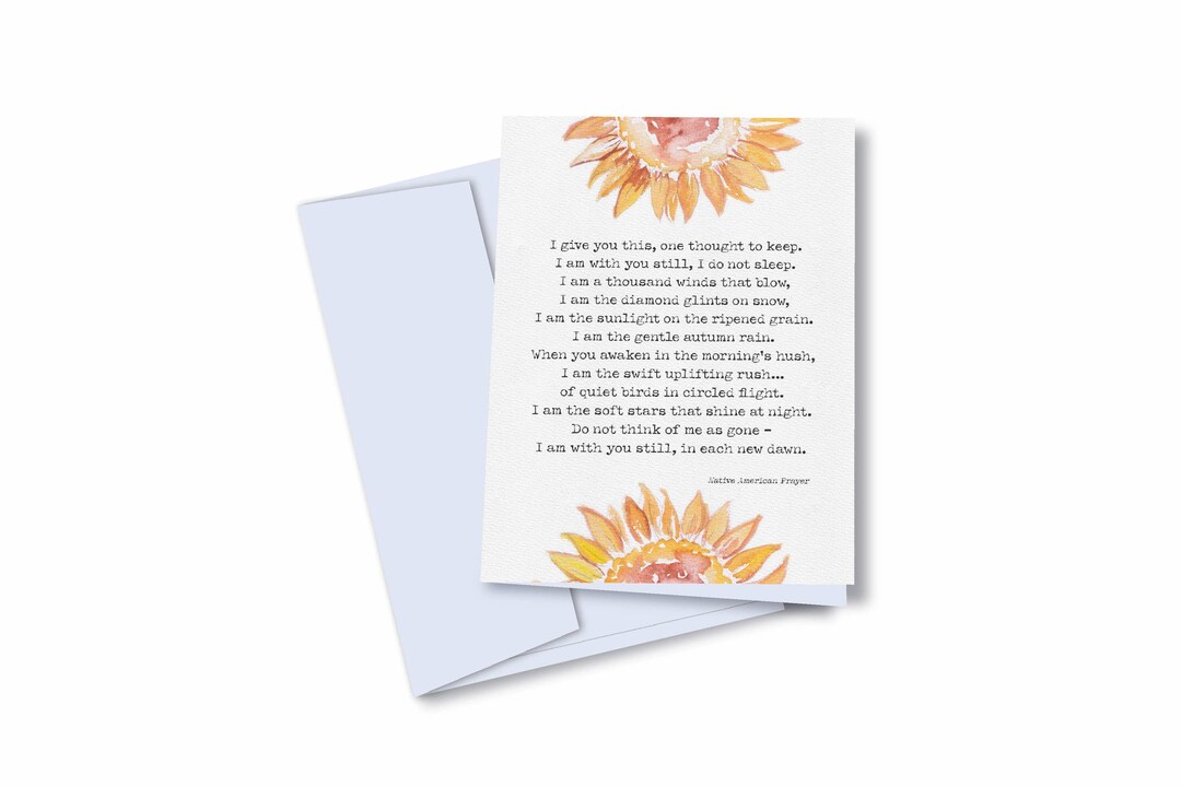 Sympathy Greeting Cards: Native American Prayer Notecards Set of Ten - Etsy