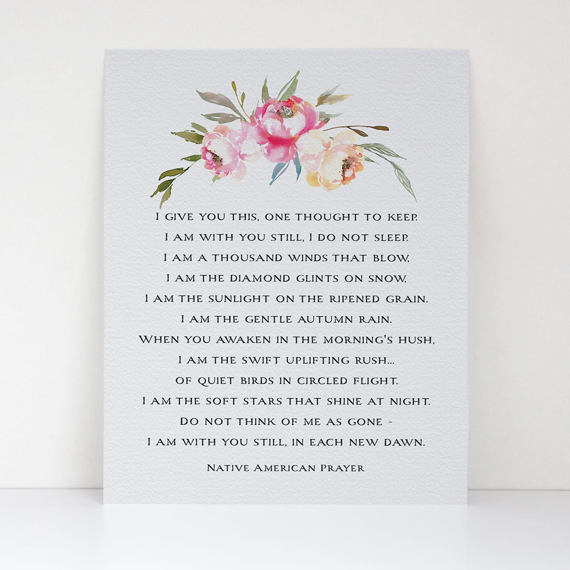 Native American Sympathy Cards: Watercolor Floral Prayer Notecards, Set ...