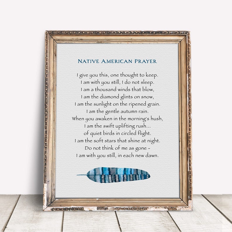 Native American Prayer Art Blue Feather Watercolor Fine Art - Etsy