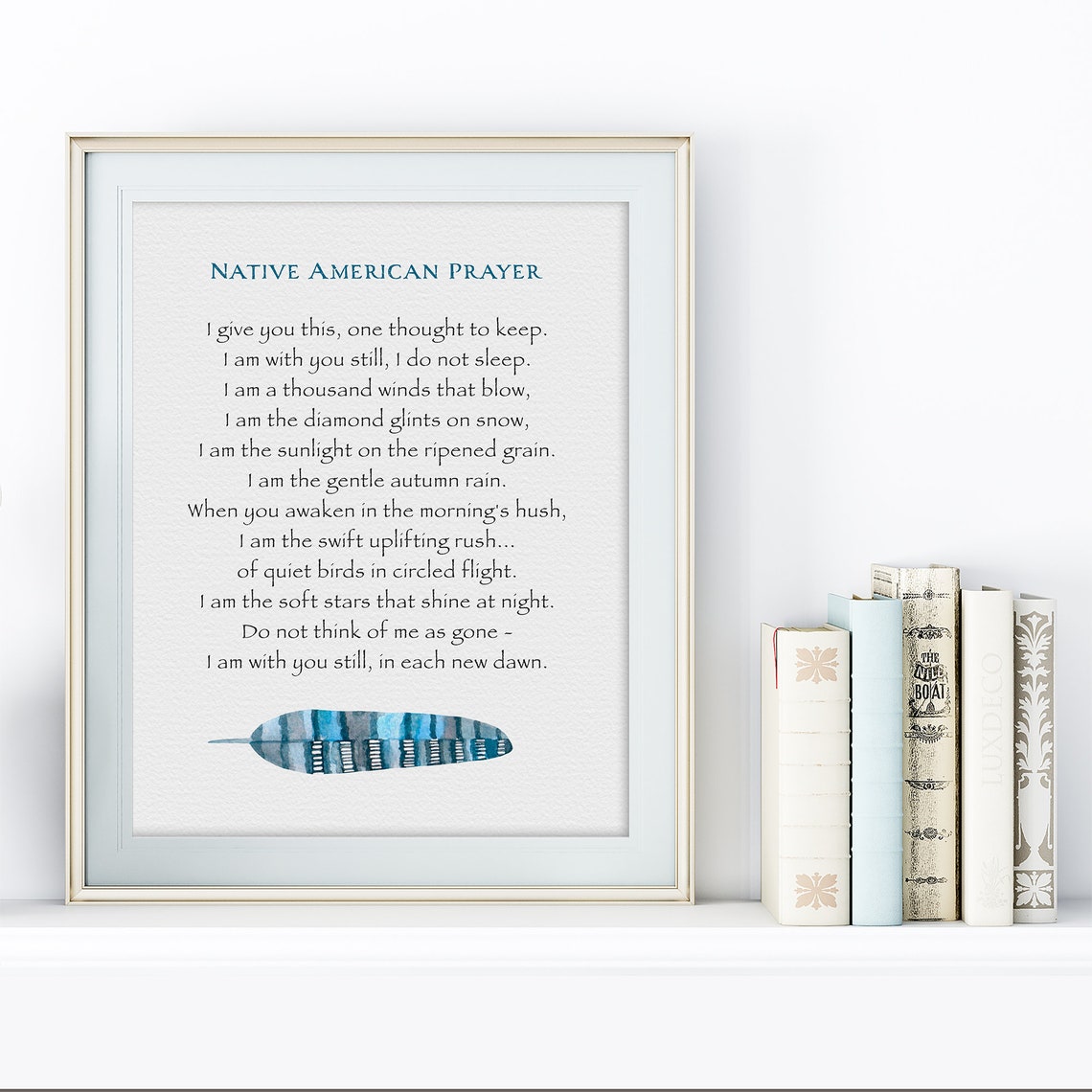 Native American Prayer Art Blue Feather Watercolor Fine Art - Etsy