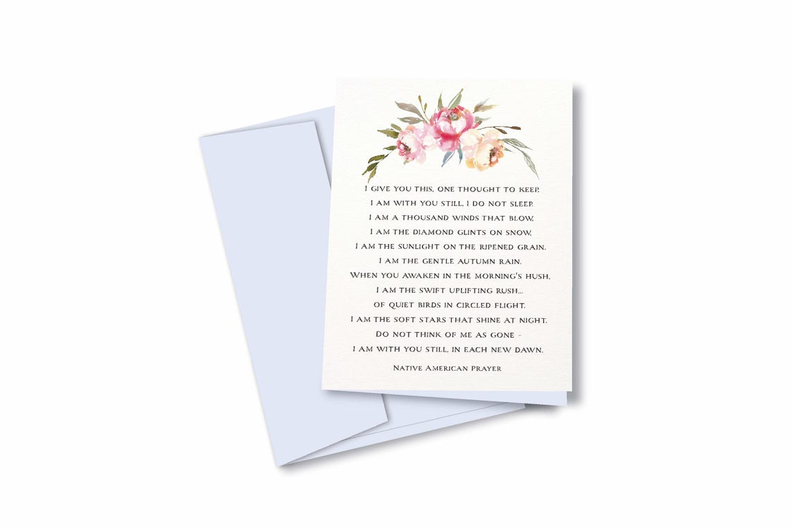 Native American Sympathy Cards: Watercolor Floral Prayer Notecards, Set ...