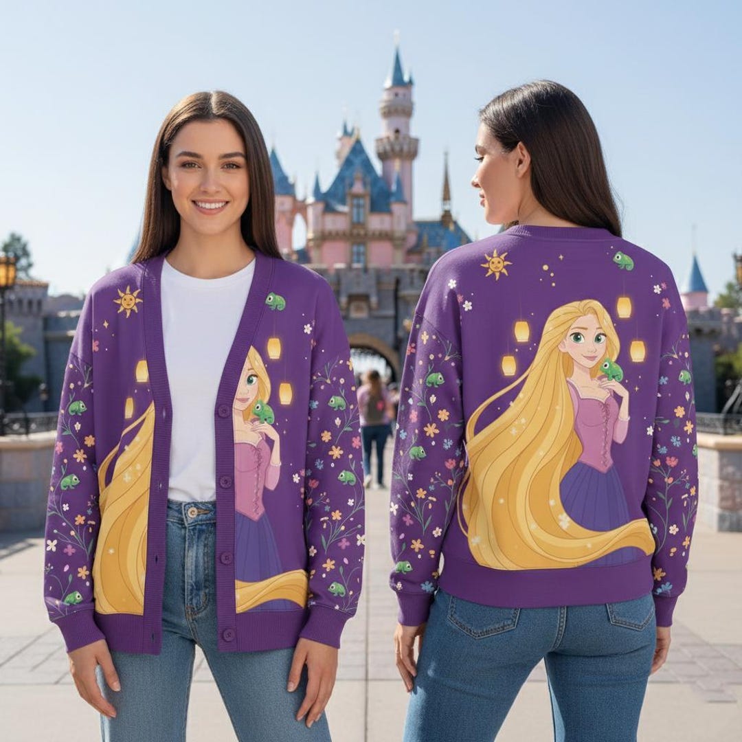 Purple Rapunzel Pascal Lantern Cardigan, Disney Princess Shirt, Disney ...