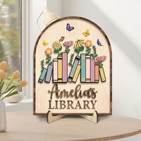 Library Sign - Etsy