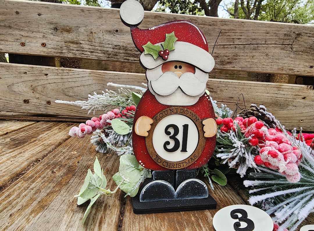 Santa Claus Christmas Countdown Shelf-sitter, Family Christmas Decor ...