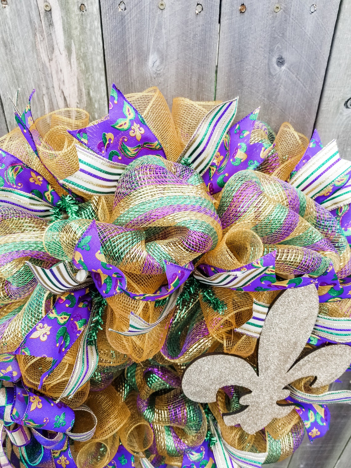 Mardi Gras Wreath. Fat Tuesday Decor Mardi Gras Decor | Etsy