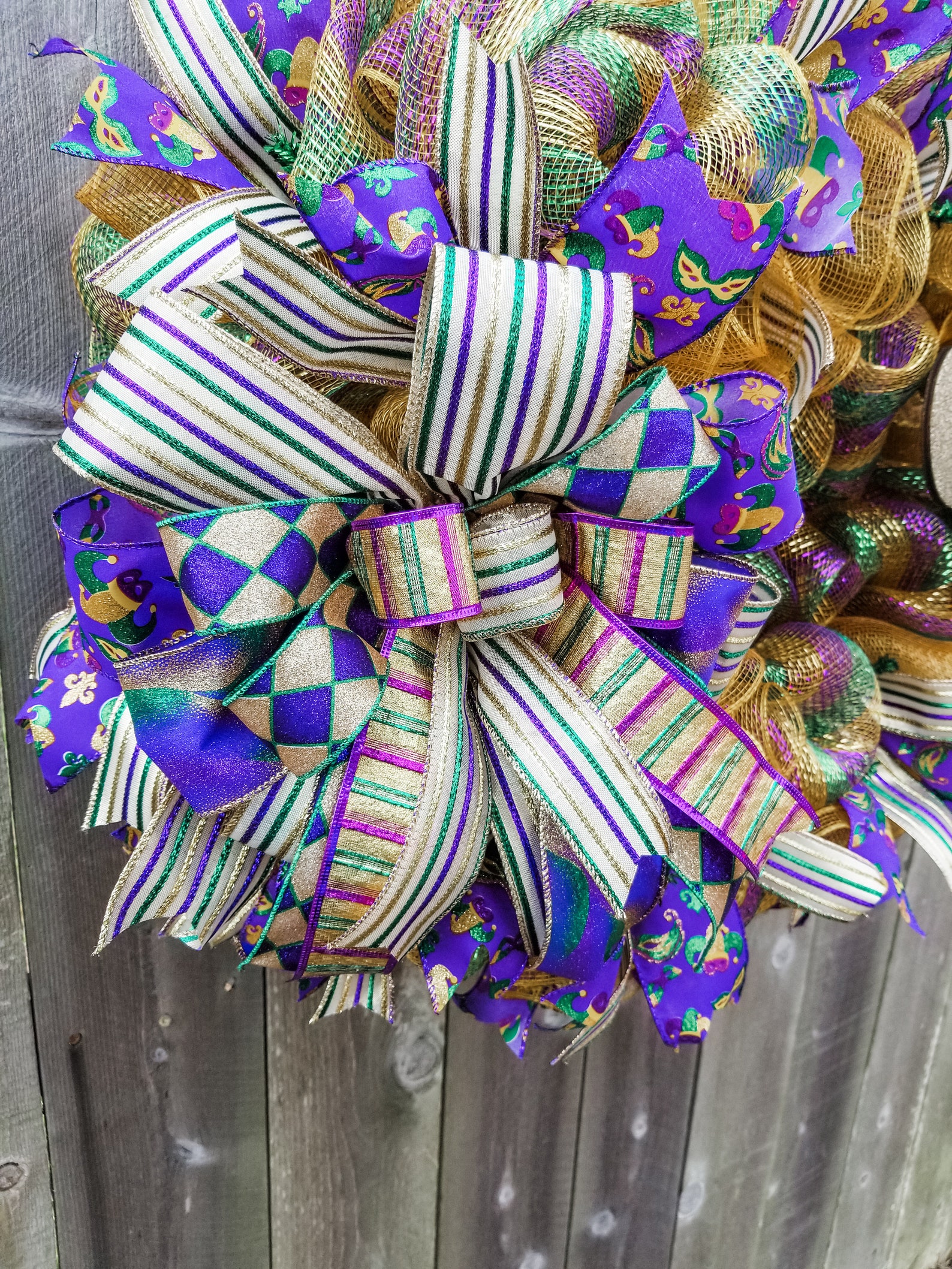 Mardi Gras Wreath. Fat Tuesday Decor Mardi Gras Decor - Etsy