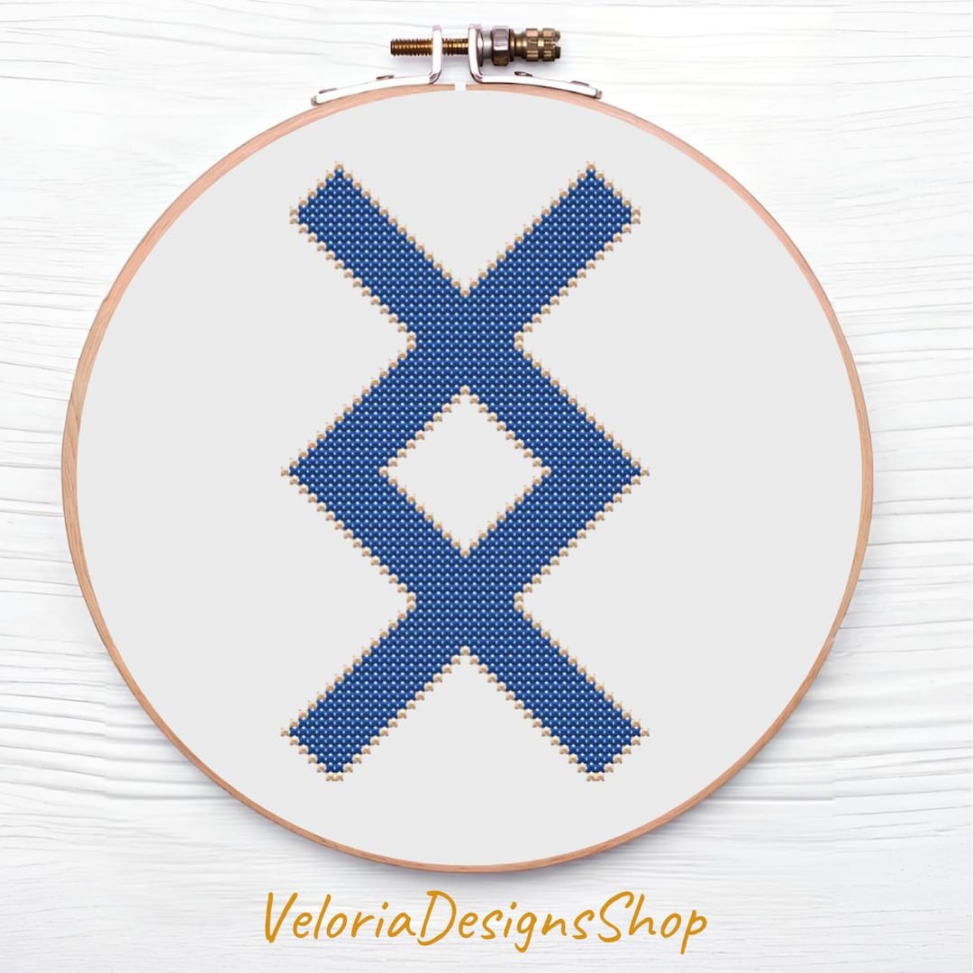 Symbol of Fertility & Harmony | Ingwaz Rune Cross Stitch Pattern ...