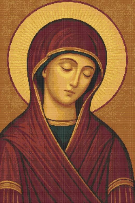 Virgin Mary Icon Cross Stitch Pattern | Religious Embroidery | Digital ...