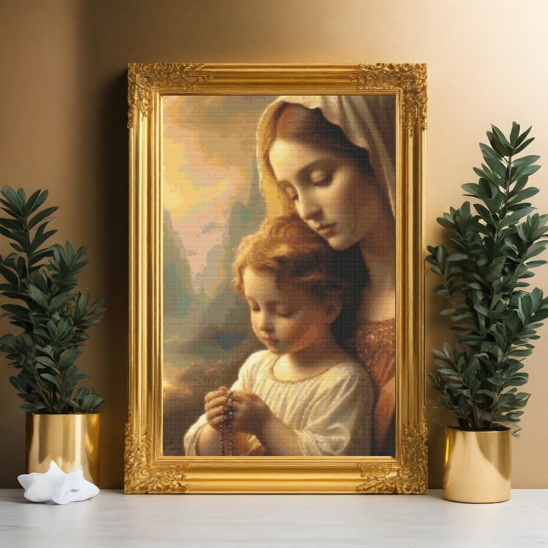 Madonna and Child Cross Stitch Pattern | Religious Embroidery | Digital ...