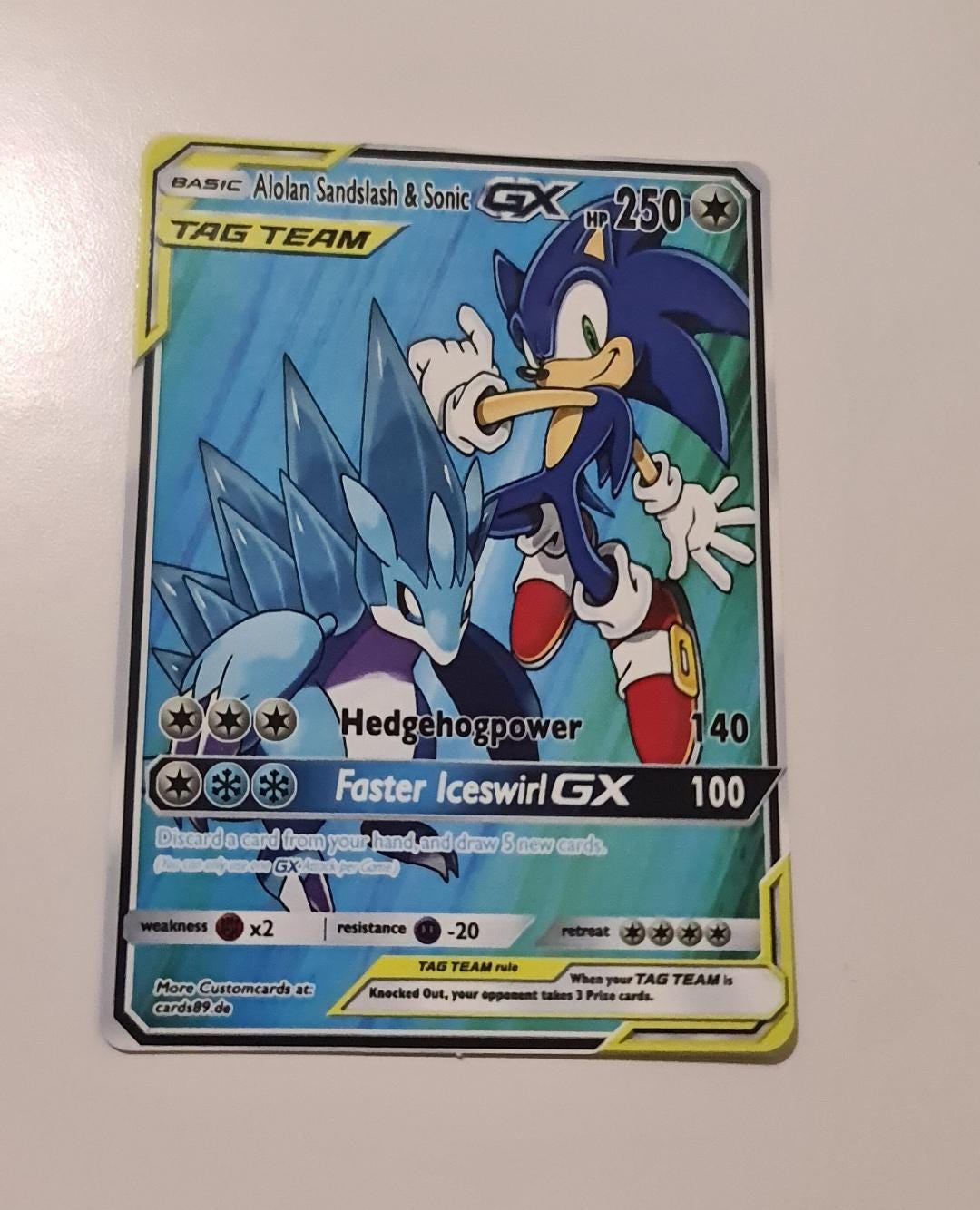 Sonic and Alolan Sandslash / Sandamer Tag Team - Non Holo Pokemon ...