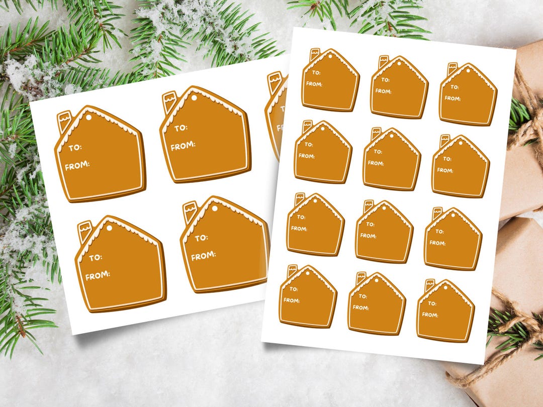 Printable Gingerbread House Gift Tags | Instant Digital Download | PDF ...