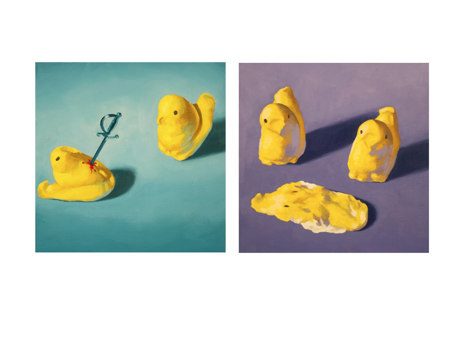 Creepy Cute Peeps Art Set of 2 Prints From Oil Painting 2 - Etsy