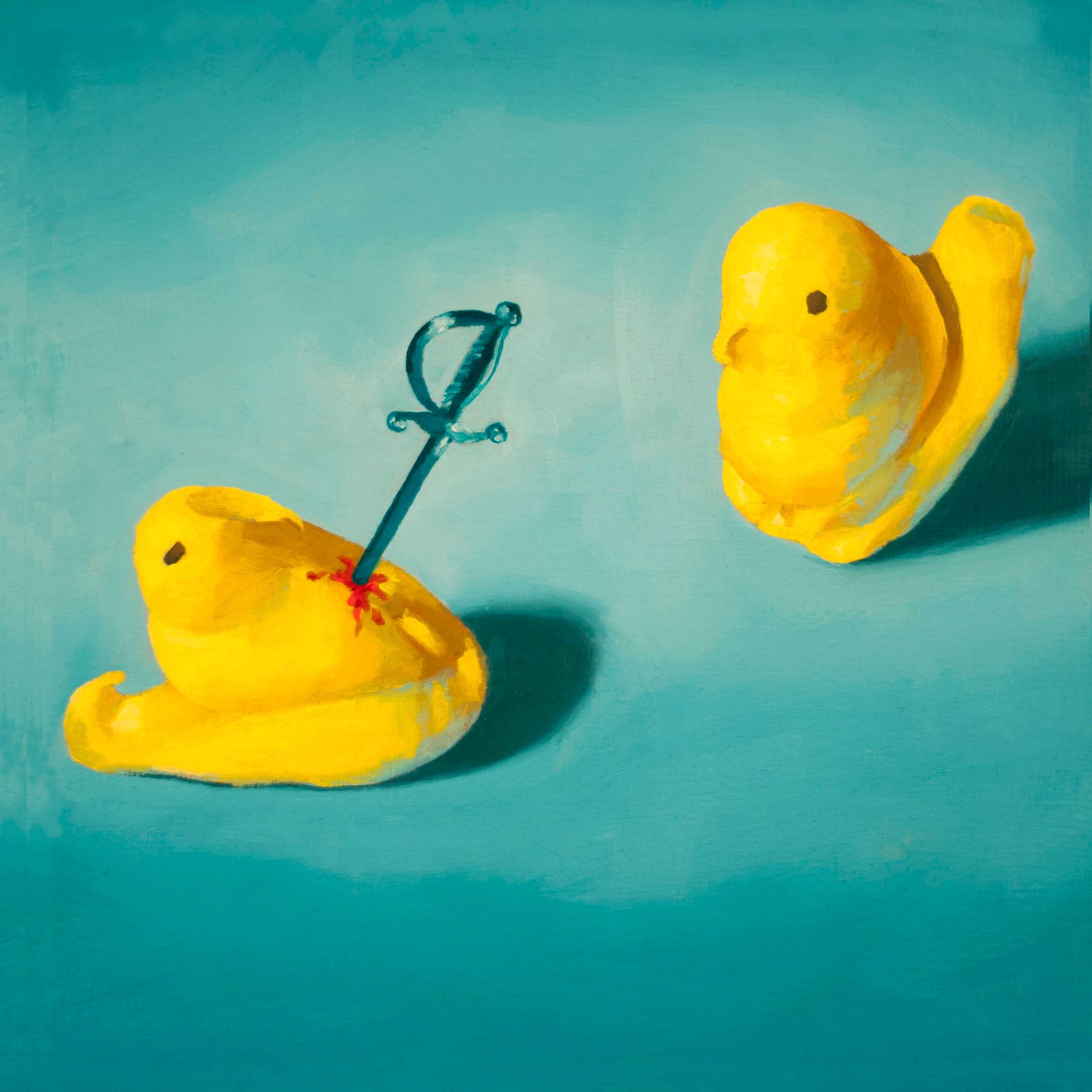 Creepy Cute Peeps Art Print From Oil Painting - Funny Animal Art ...