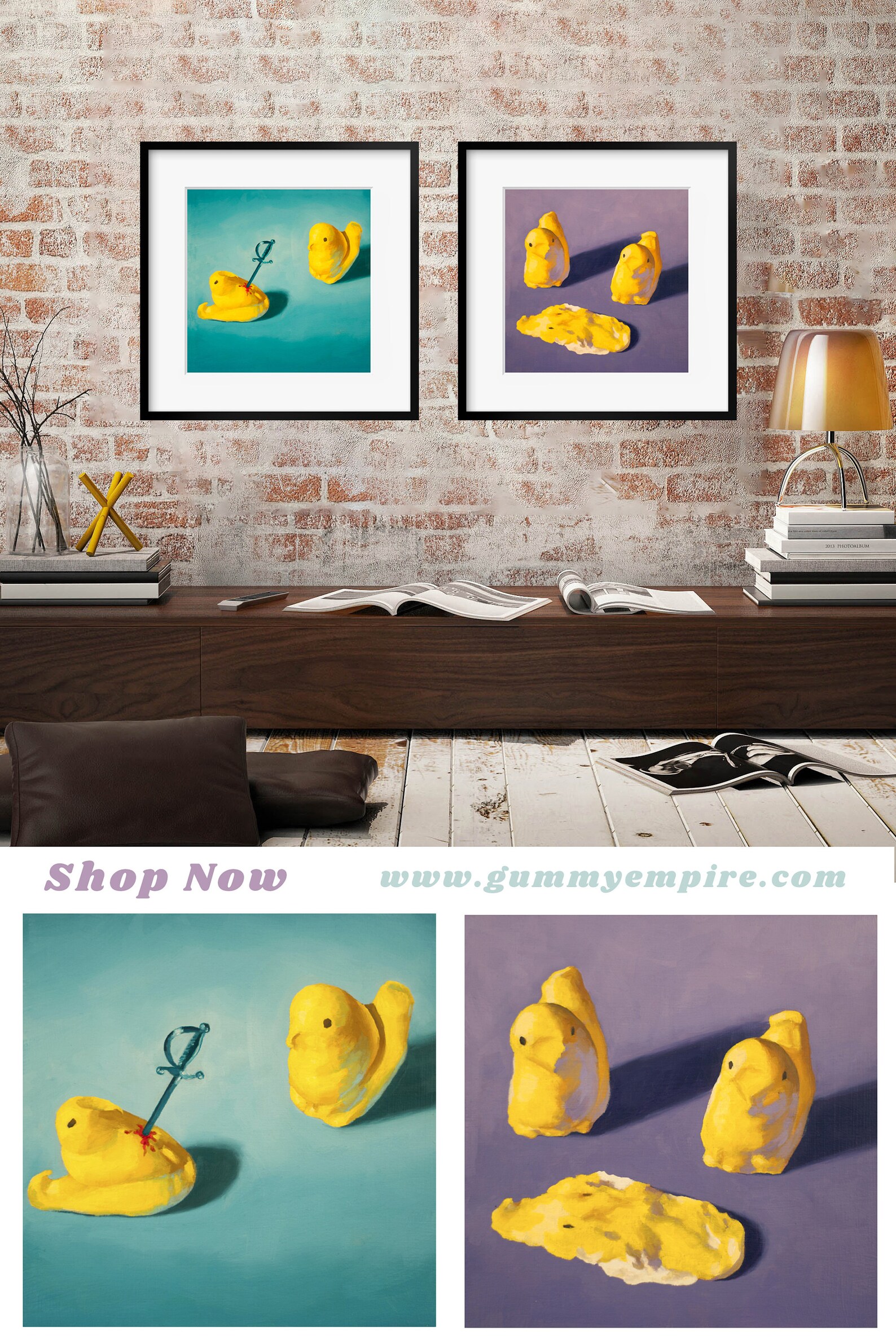Creepy Cute Peeps Art Set of 2 Prints From Oil Painting 2 - Etsy
