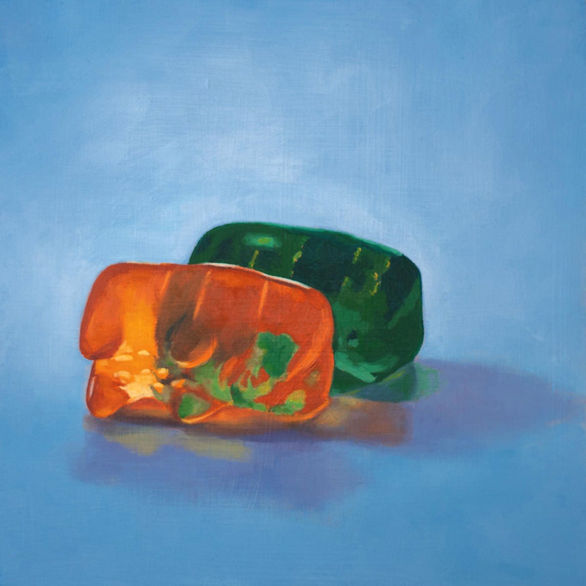 Gummy Bear Spooning Art Print From Oil Painting Cute Bear | Etsy