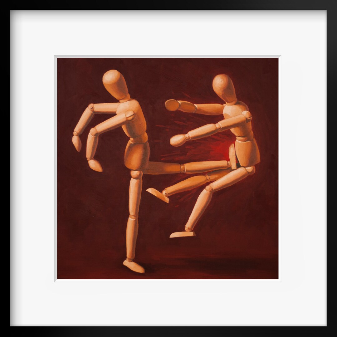 Mannequin Fight Club Art Print From Oil Painting - Manikin Karate Art ...