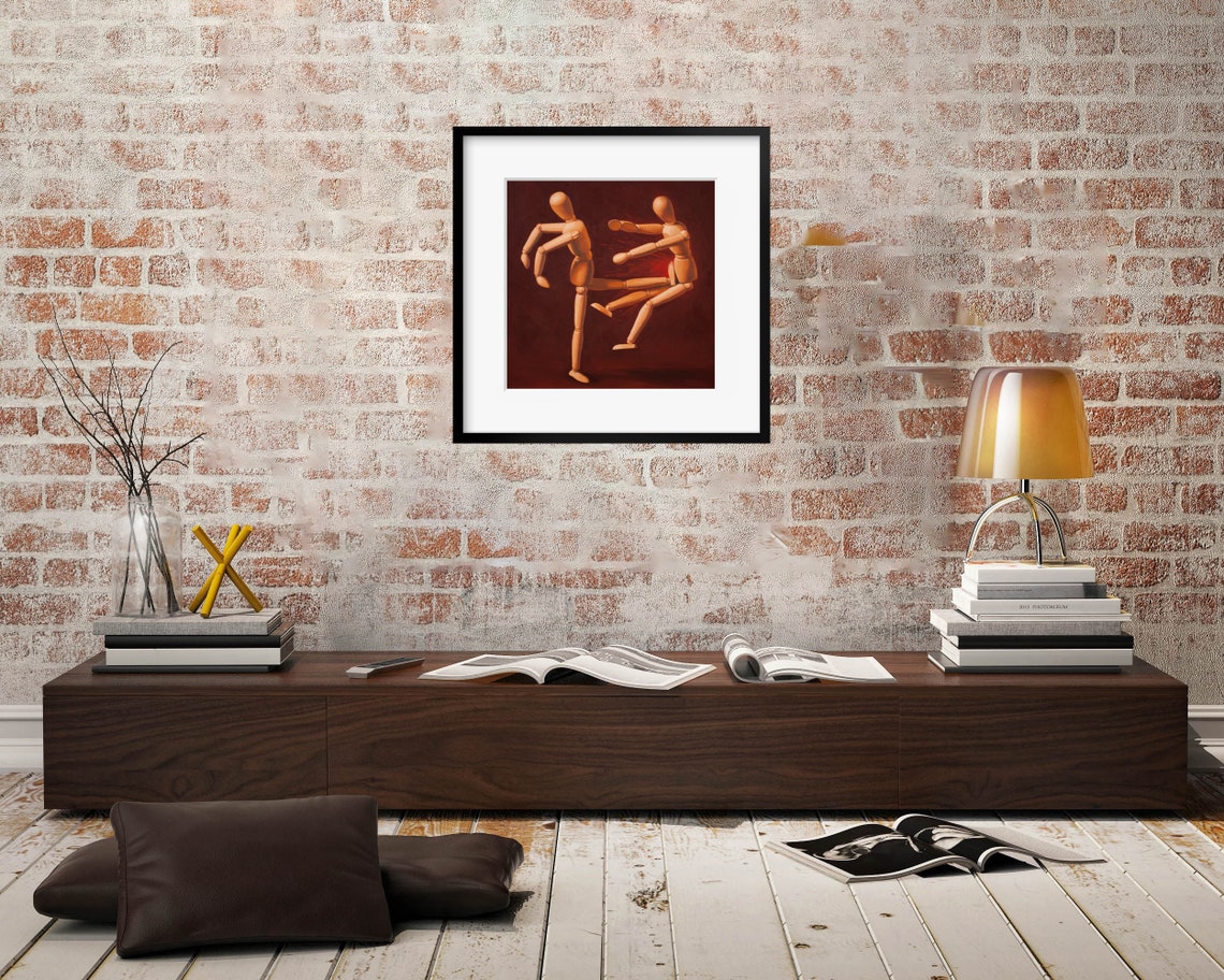 Mannequin Fight Club Art Print From Oil Painting - Manikin Karate Art ...