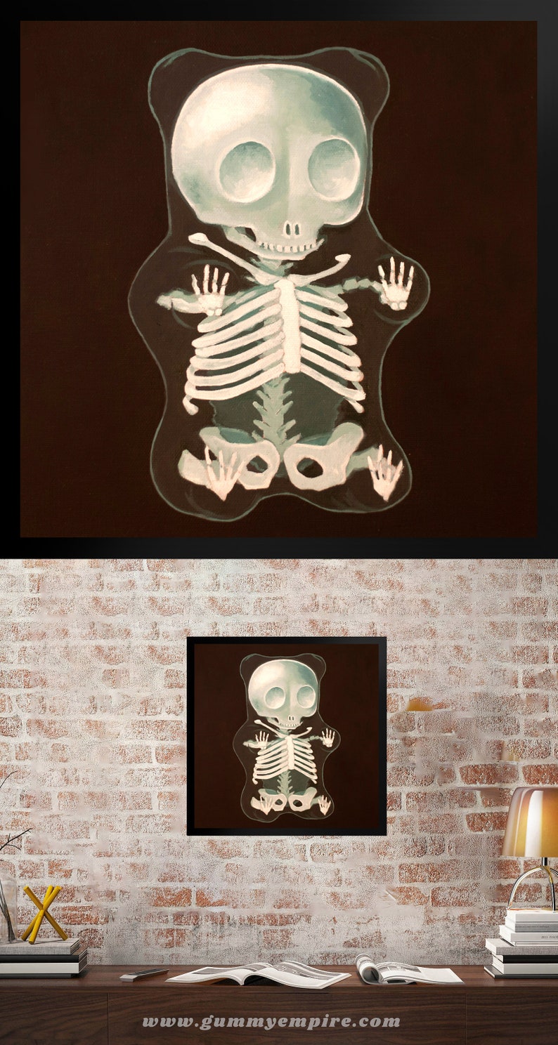 Gummy Bear X-ray Framed Art Print From Oil Painting - Ready to Hang ...