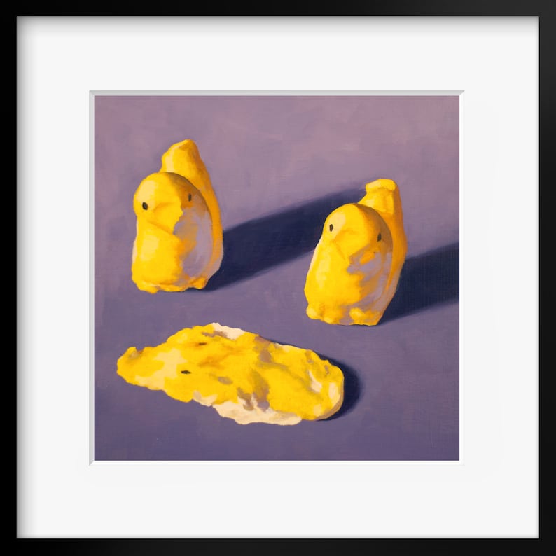 Crime Scene Peeps Art Print From Oil Painting - Creepy Cute Squishy ...