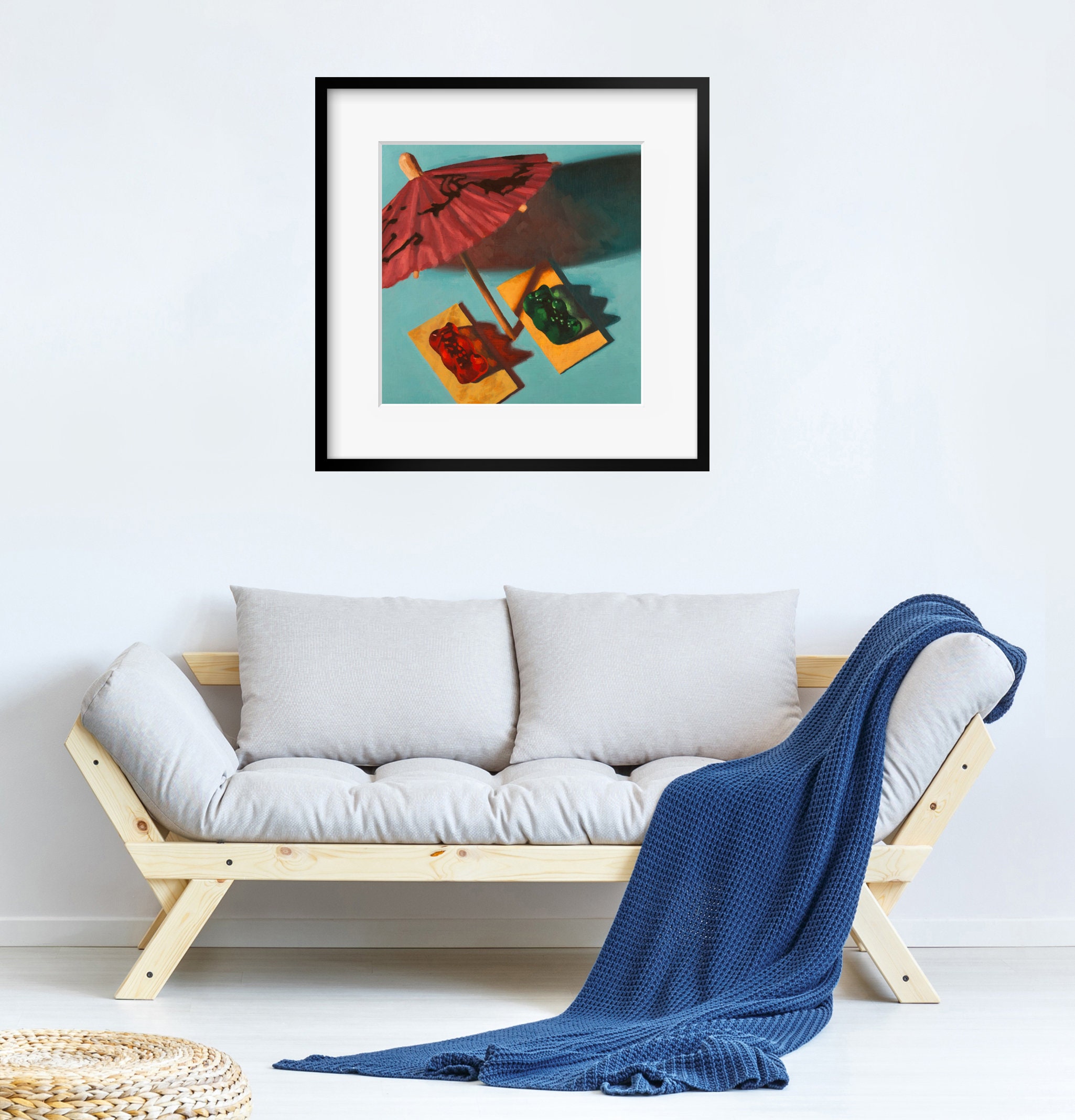 Gummy Bear Beach Bum Art Print From Oil Painting - Tropical Surf Art ...