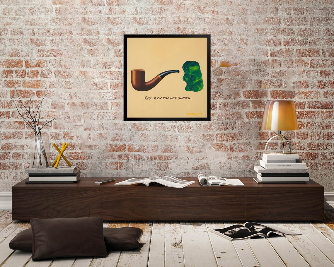 Gummy Bear Magritte Framed Art Print From Oil Painting Ready | Etsy