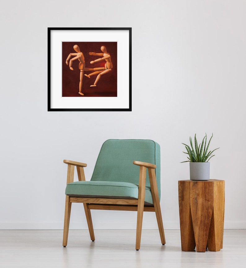 Mannequin Fight Club Art Print From Oil Painting - Manikin Karate Art ...
