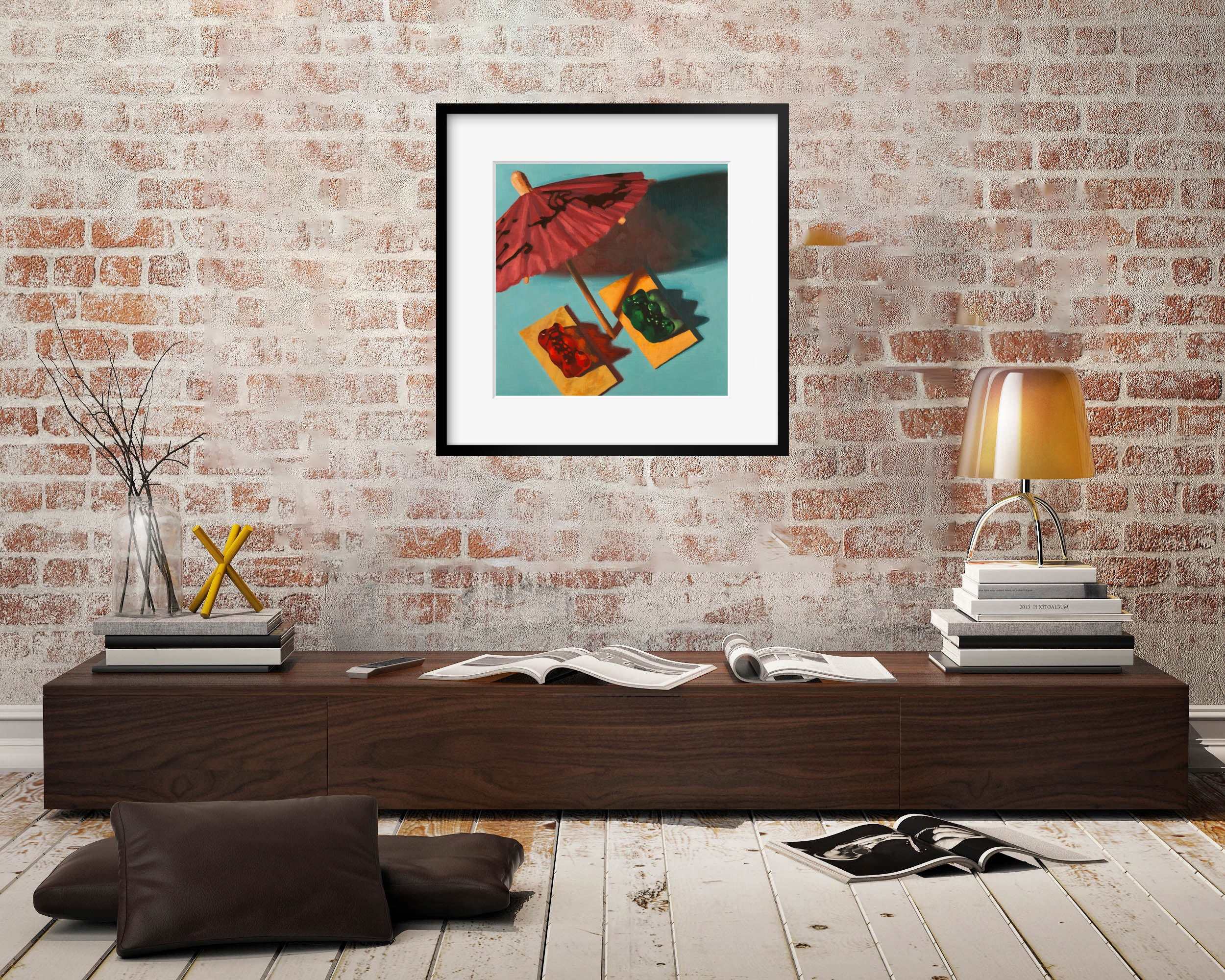 Gummy Bear Beach Bum Art Print From Oil Painting - Tropical Surf Art ...