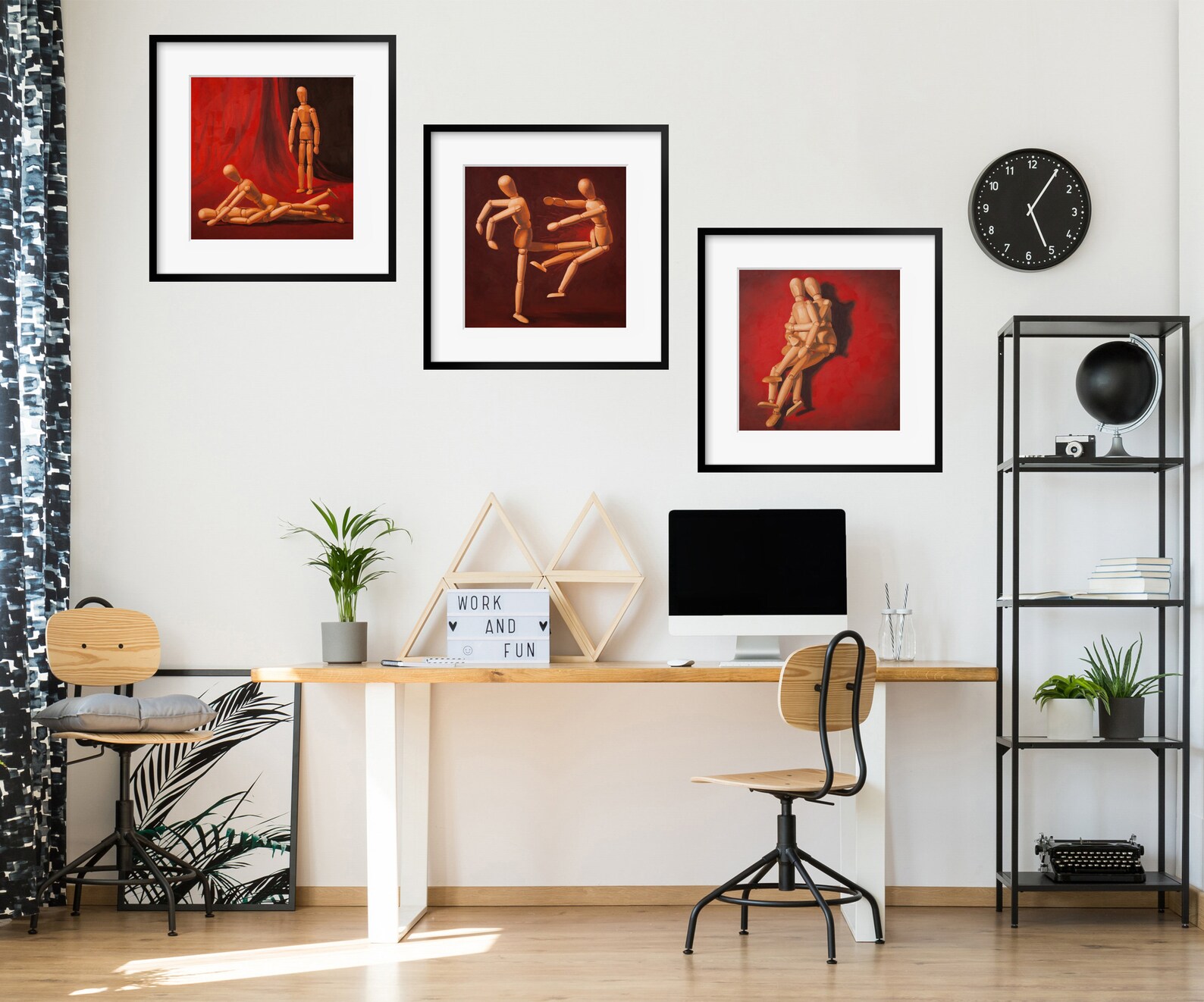 Wood Manikin Bedroom Wall Art Set of 3 Prints From Oil - Etsy