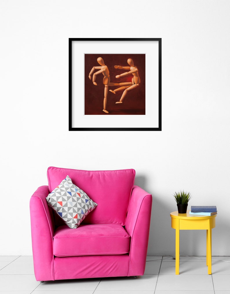 Mannequin Fight Club Art Print From Oil Painting - Manikin Karate Art ...