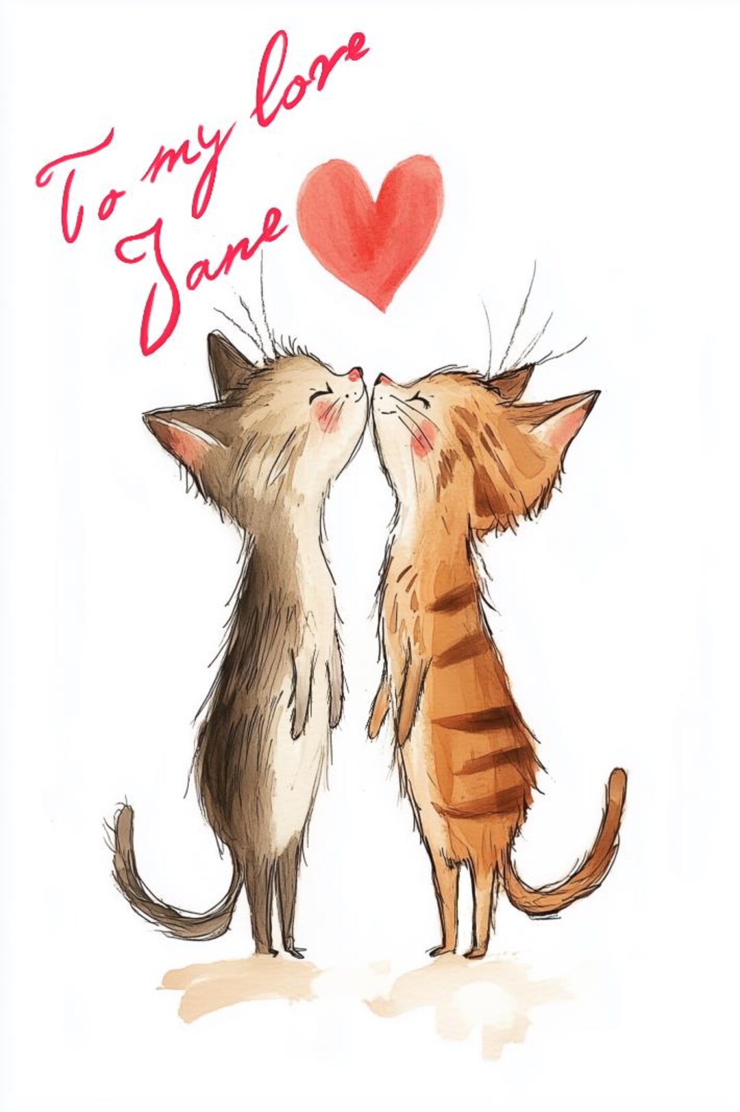 Personalized Valentine Card, Custom Love Card, Love Art, Valentine's ...